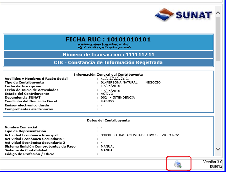 SOL – FICHA RUC – STN Perú